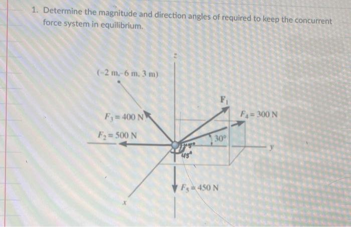 [Solved]: statics ignore the 45 degrees drawn in 1. Determin