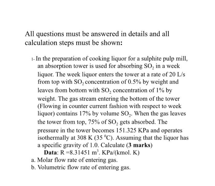 Solved All questions must be answered in details and all | Chegg.com