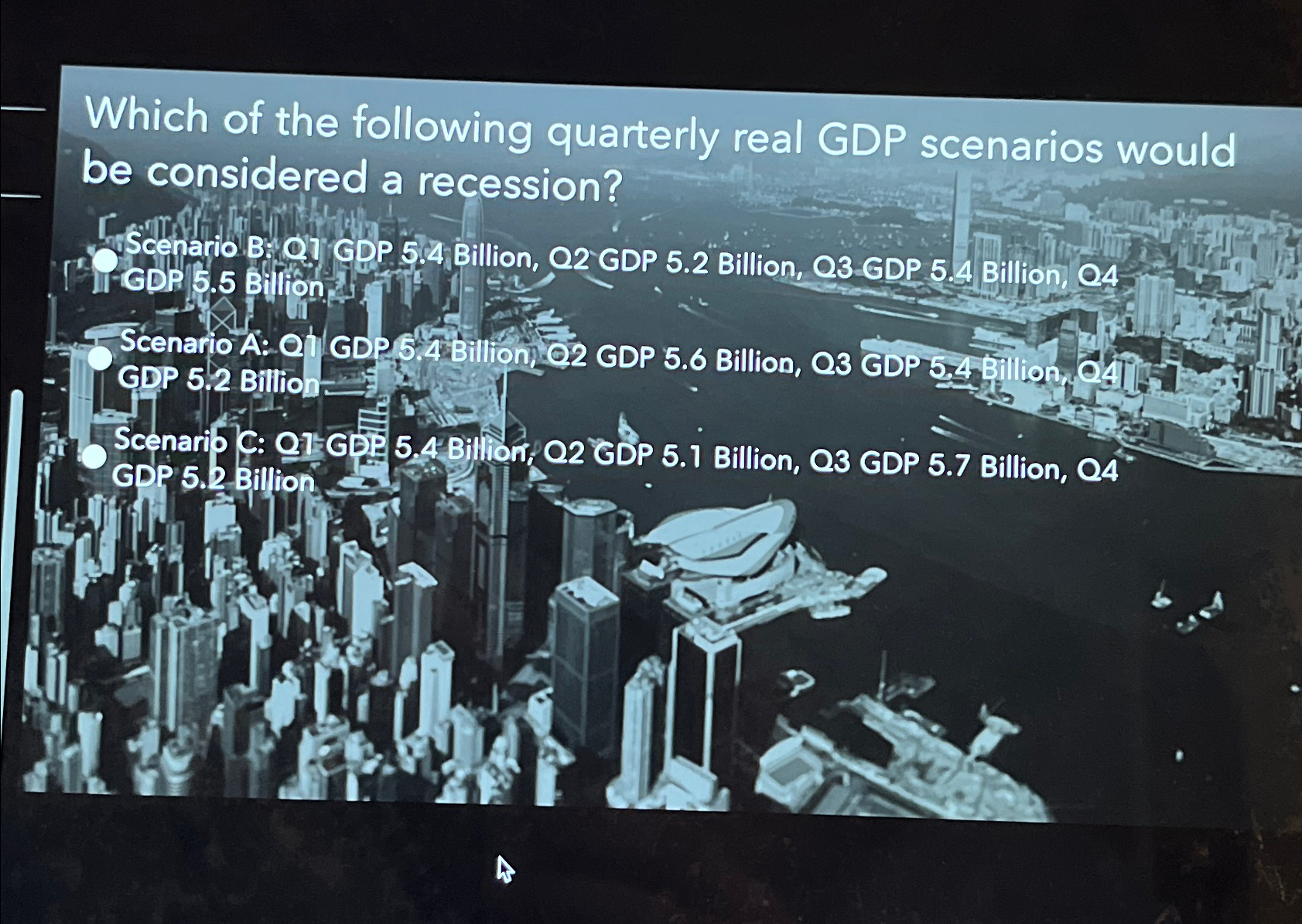 Solved Which of the following quarterly real GDP scenarios | Chegg.com