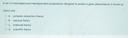 Solved A set of interrelated and interdependent propositions | Chegg.com