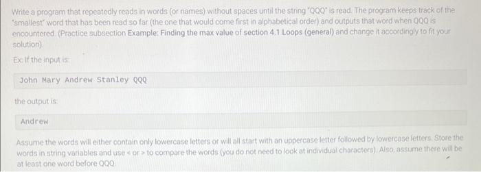 Solved Write a program that repeatedly reads in words (or | Chegg.com