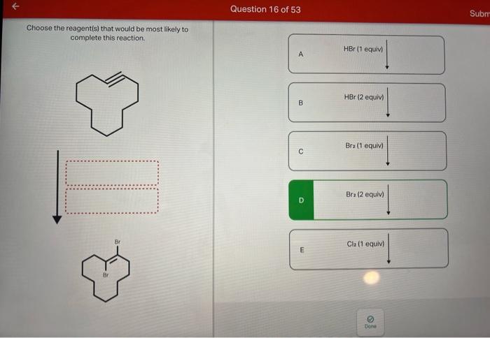Solved I dont konw which reagents are the correct match for | Chegg.com