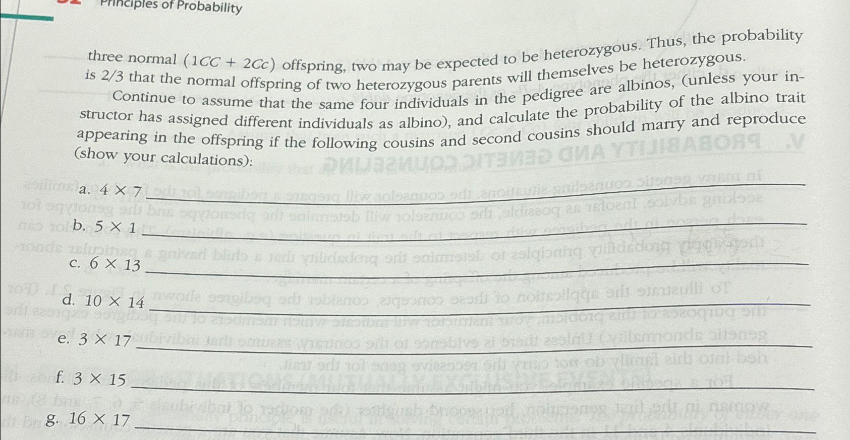 Solved three normal ( 1CC+2Cc ) ﻿offspring, two may be | Chegg.com