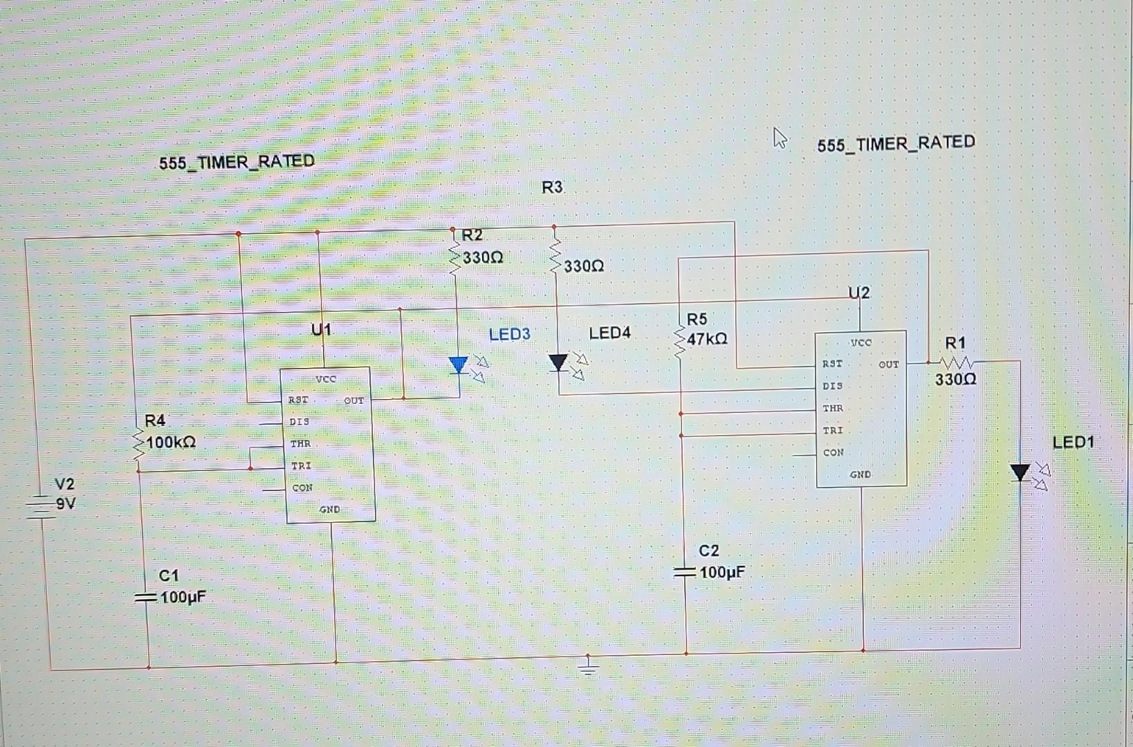 Solved trying to use two 555 timer to make a single traffic | Chegg.com
