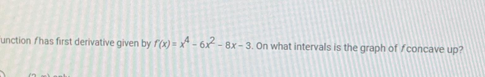 Solved unction f ﻿has first derivative given by | Chegg.com