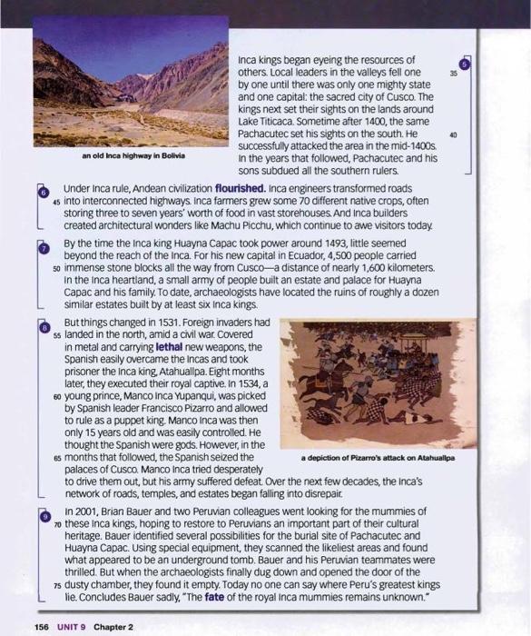 Solved Whese Inca IA Rising to the heights of power, a | Chegg.com