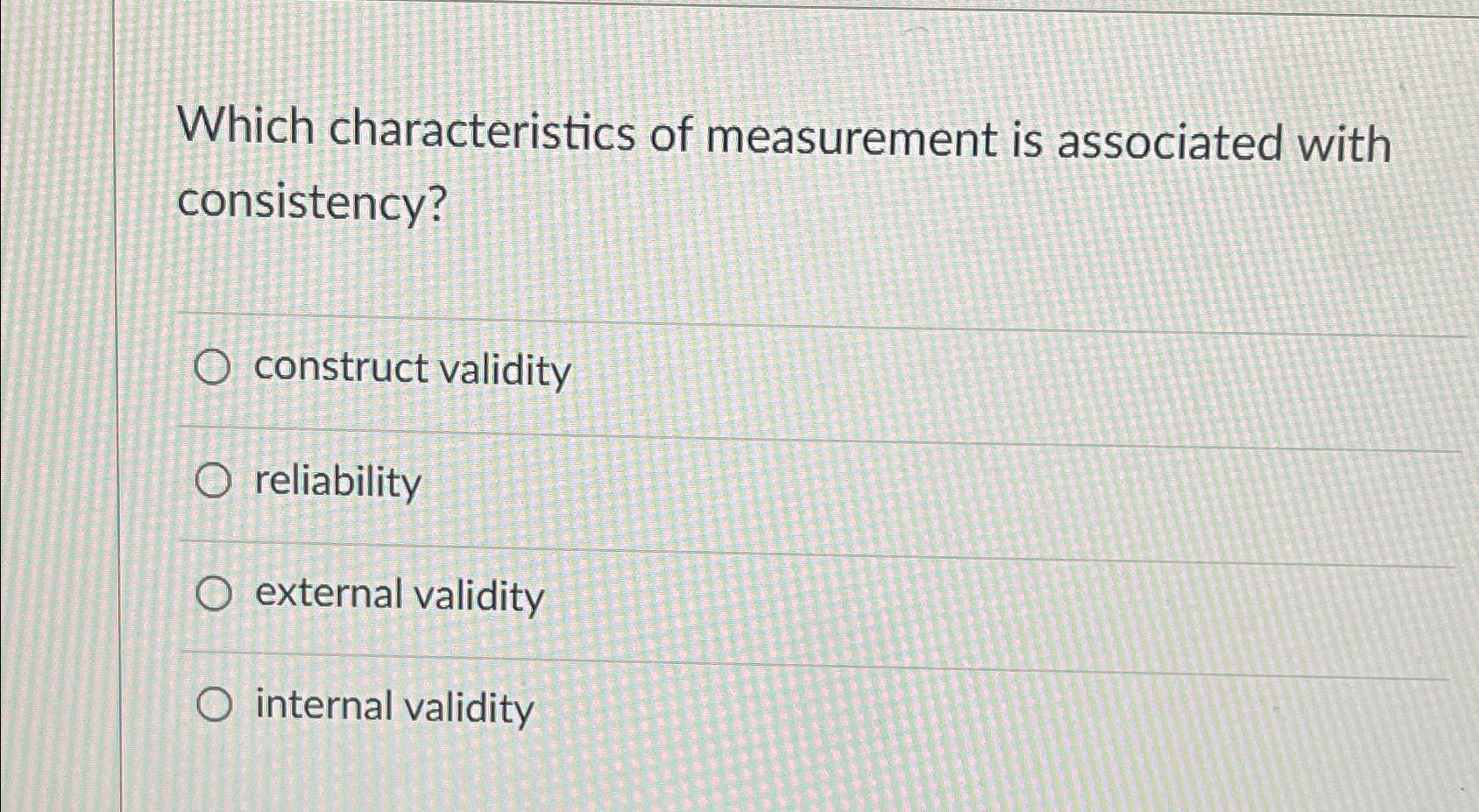Solved Which characteristics of measurement is associated | Chegg.com