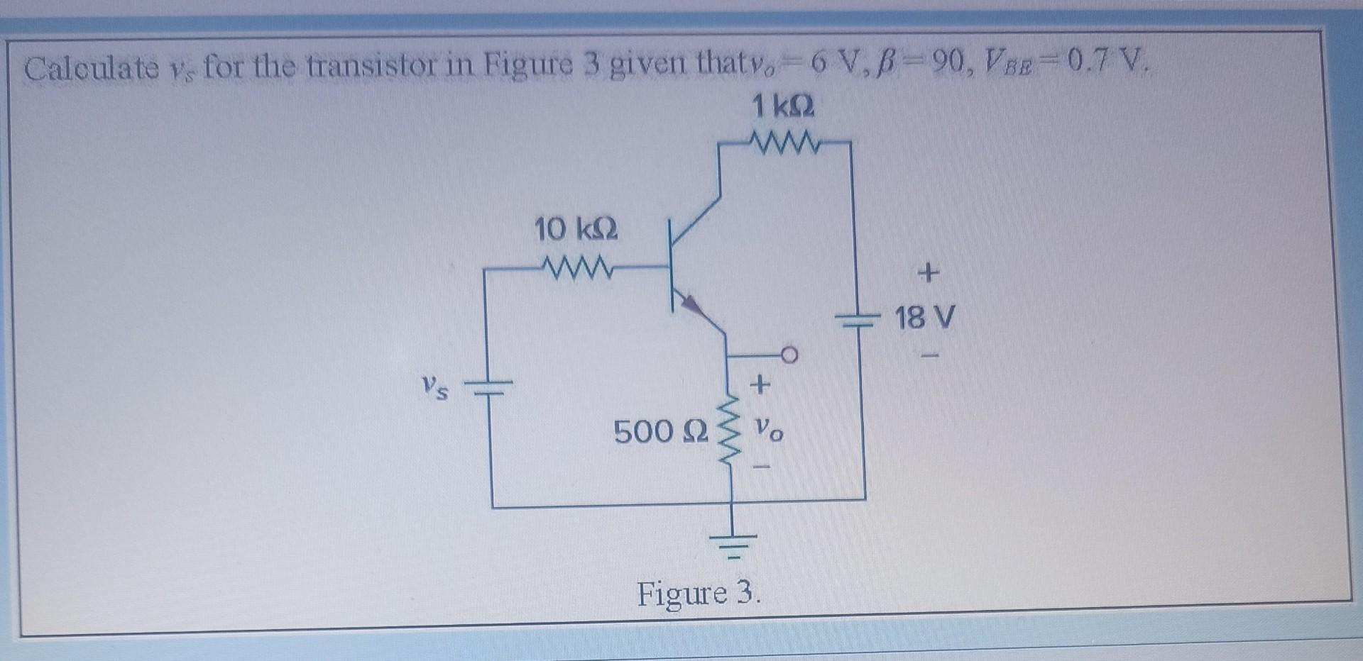Solved Calculate y for the transistor in Figure 3 given that | Chegg.com