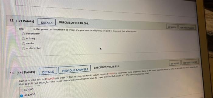 Solved 12. (-/1 Points) DETAILS BRECMBC9 19.1.TB.066. The is | Chegg.com Solved 12. (-/1 Points) DETAILS BRECMBC9 19.1.TB.066. The is | Chegg.com