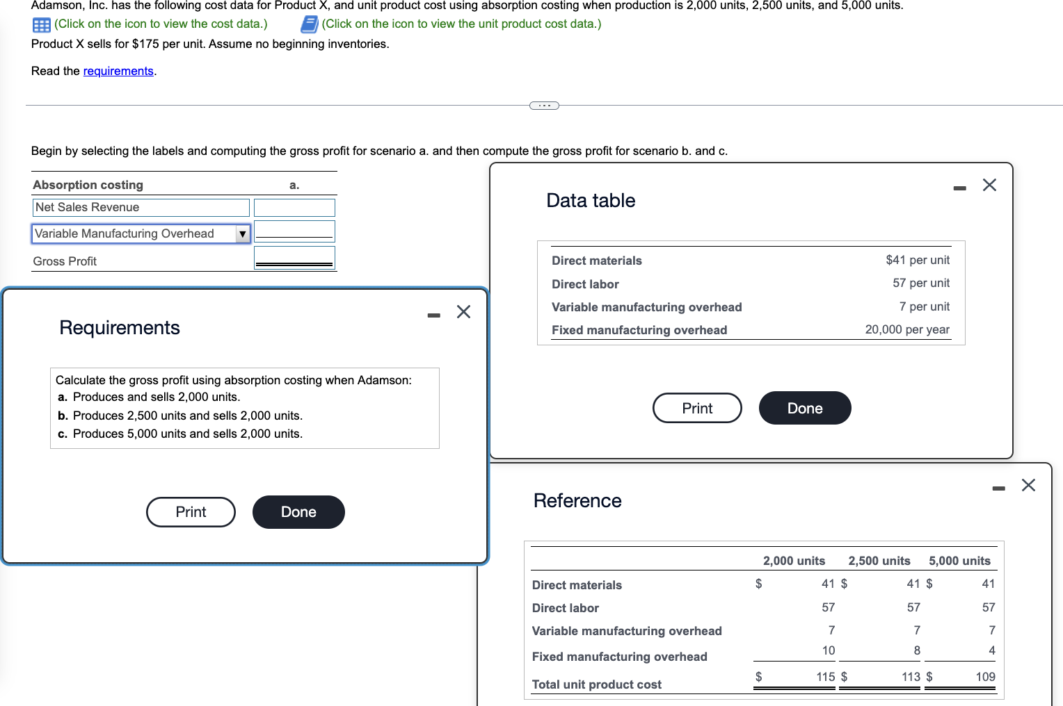 Solved (Click on the icon to view the cost data.)(Click on | Chegg.com