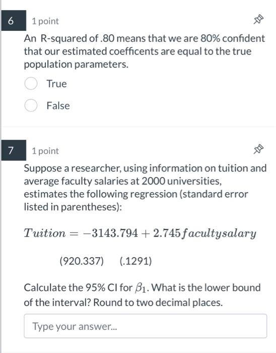 Solved 1 point An R-squared of 80 means that we are 80% | Chegg.com
