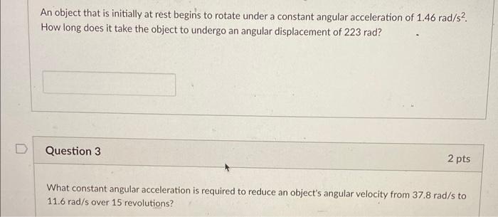 Solved An object that is initially at rest begins to rotate | Chegg.com