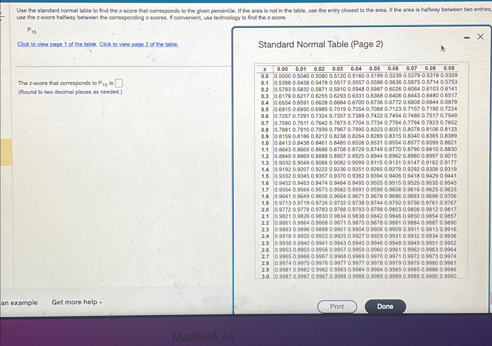 Solved use the z-score halfway between the corresponding | Chegg.com