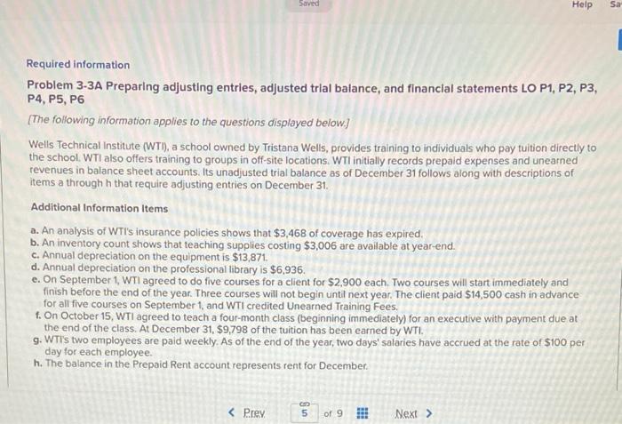 Solved Required information Problem 3-3A Preparing adjusting | Chegg.com