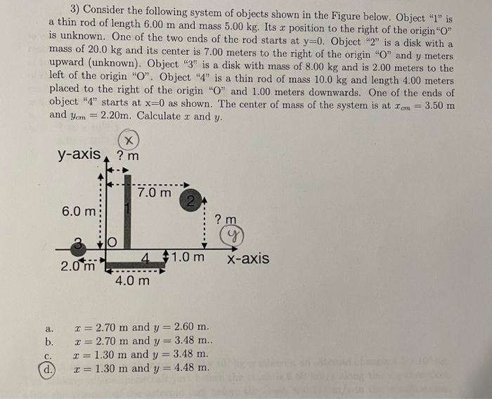 Solved 3) Consider the following system of objects shown in | Chegg.com