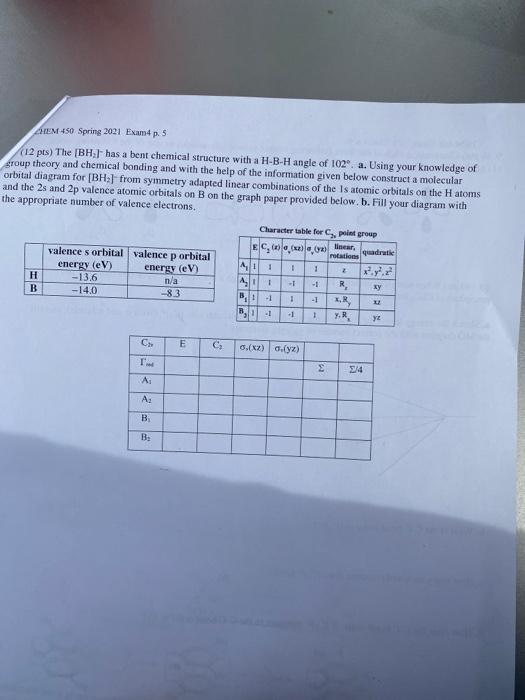 Solved HEM 450 Spring 2021 Examp: 5 (12 pts) The BH, has a | Chegg.com