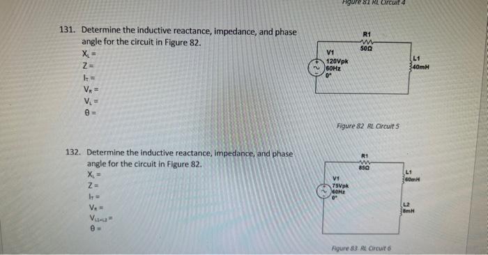 Solved 31. Determine the inductive reactance, impedance, and | Chegg.com