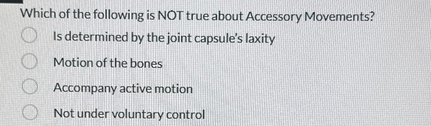 Solved Which of the following is NOT true about Accessory | Chegg.com