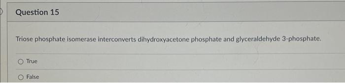 Solved Triose phosphate isomerase interconverts | Chegg.com