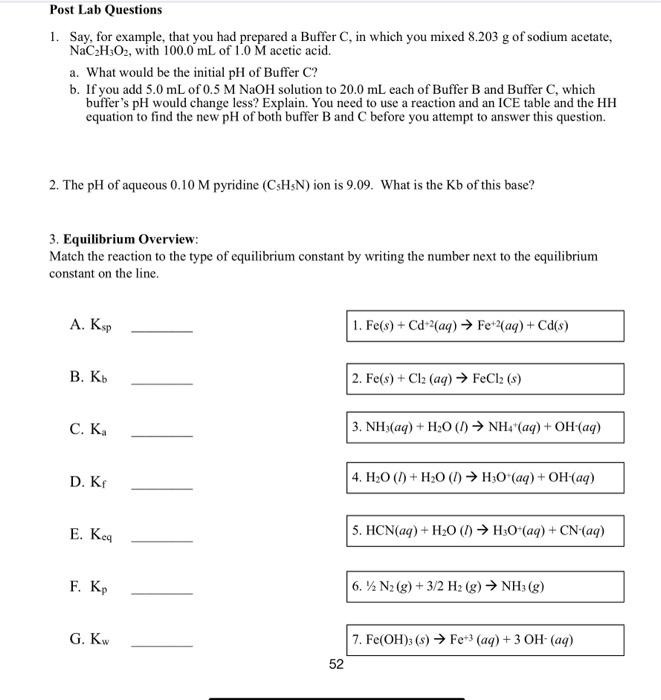 1. Say, for example, that you had prepared a Buffer | Chegg.com