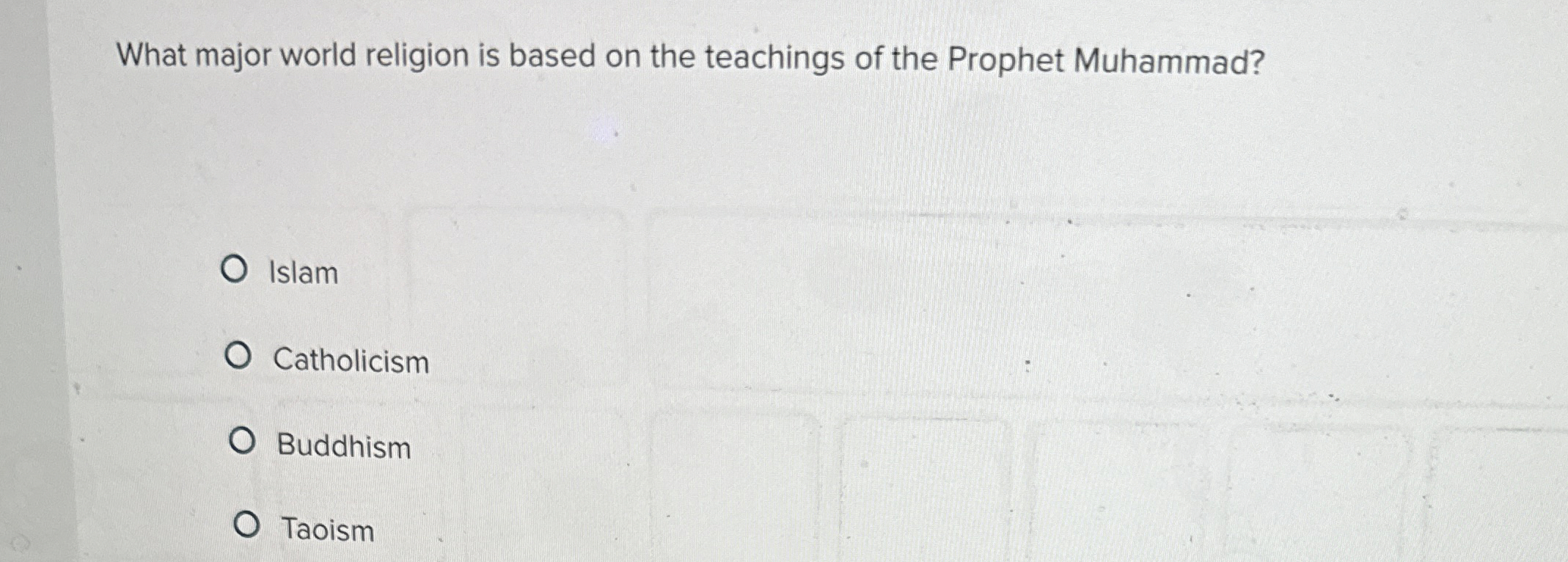 Solved What major world religion is based on the teachings | Chegg.com