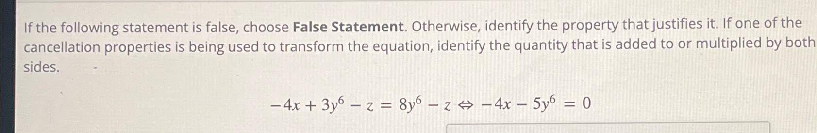 Solved If the following statement is false, choose False | Chegg.com