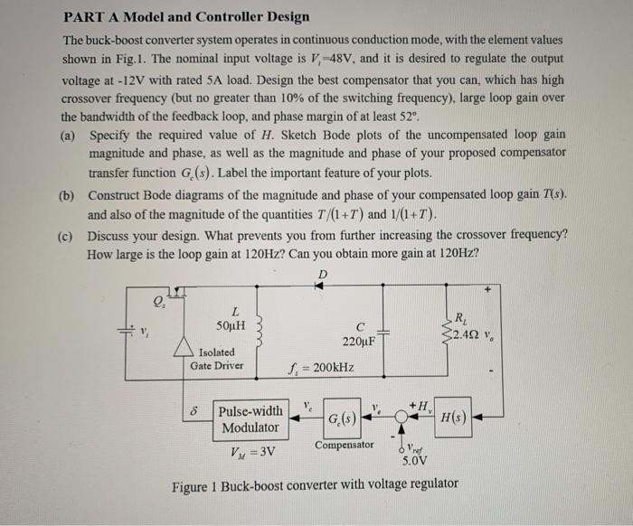 Solved PART A Model and Controller Design The buck-boost | Chegg.com