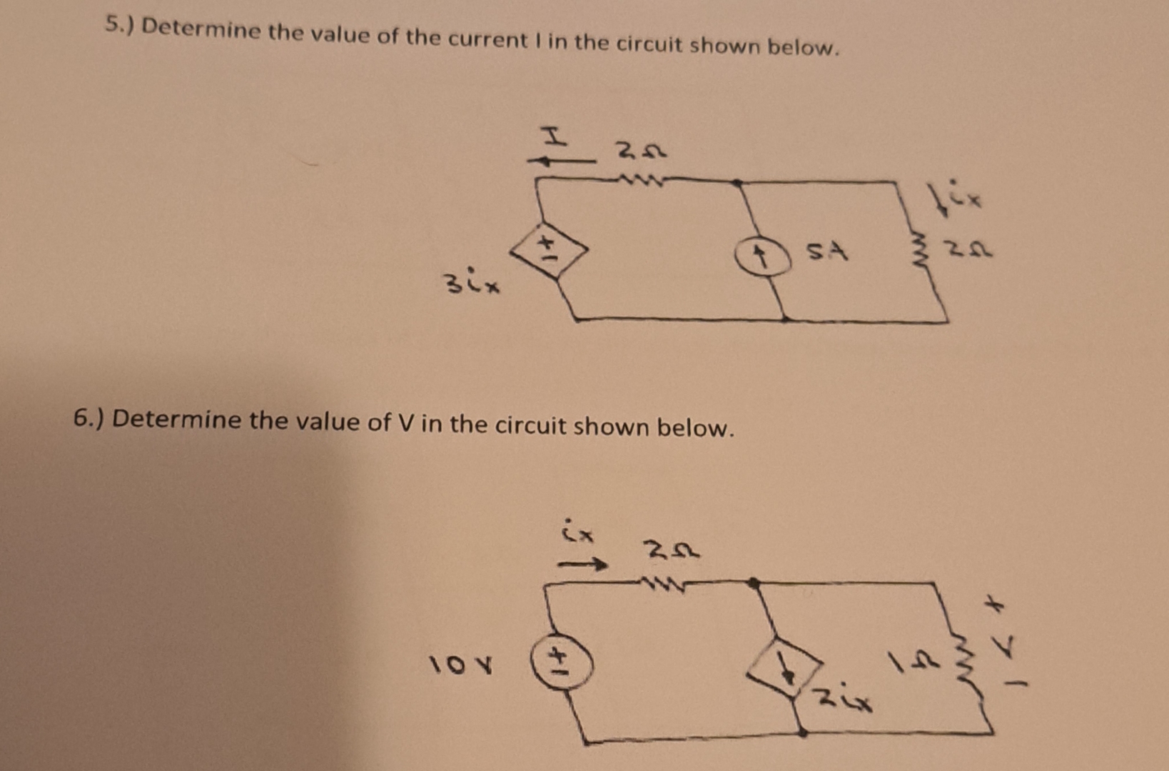 Solved 5.) ﻿Determine the value of the current I in the | Chegg.com