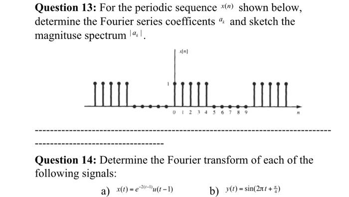 Solved Question 13: For the periodic sequence x(n) shown | Chegg.com