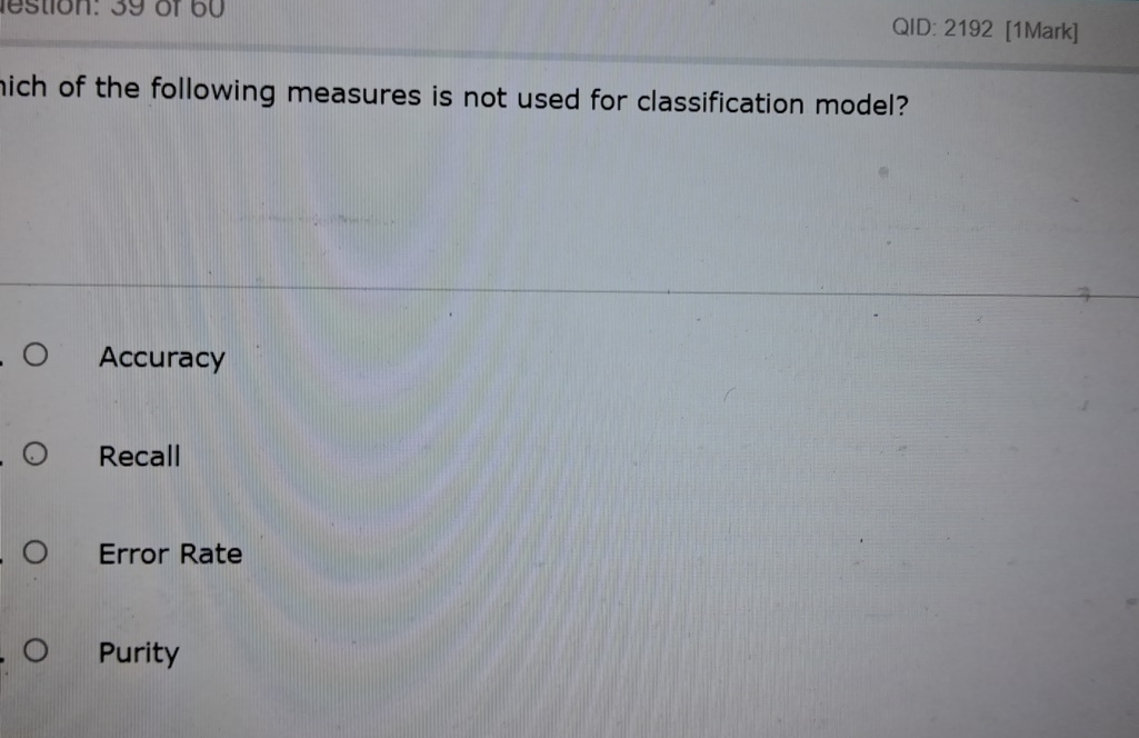 Solved QID: 2192 [1Mark]lich of the following measures is | Chegg.com