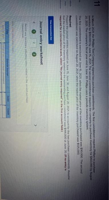Solved 11 In March 2021, the Philips Tool Company signed two | Chegg.com