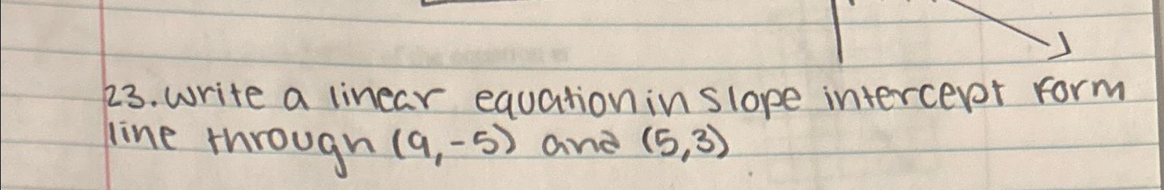 Solved Write a linear equation in slope intercept form line | Chegg.com