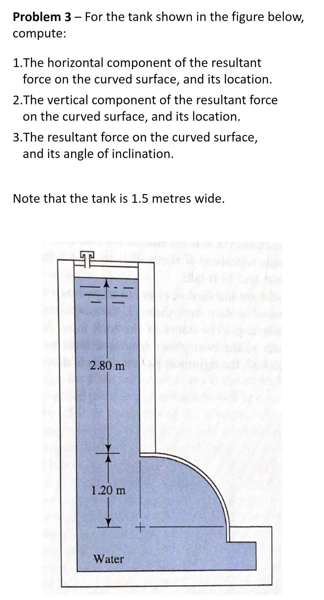 Solved - Problem 3 - For the tank shown in the figure below, | Chegg.com