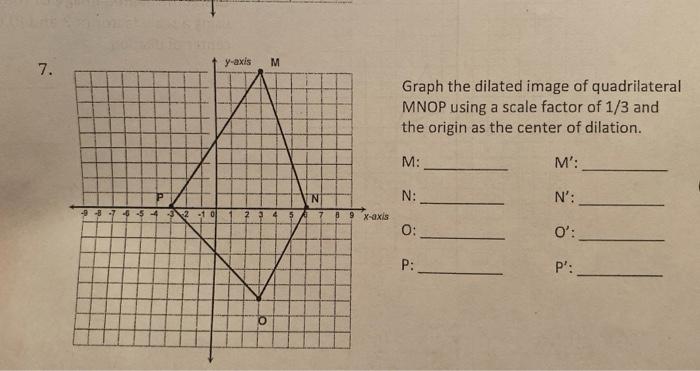 Solved y-axis M 7. Graph the dilated image of quadrilateral | Chegg.com