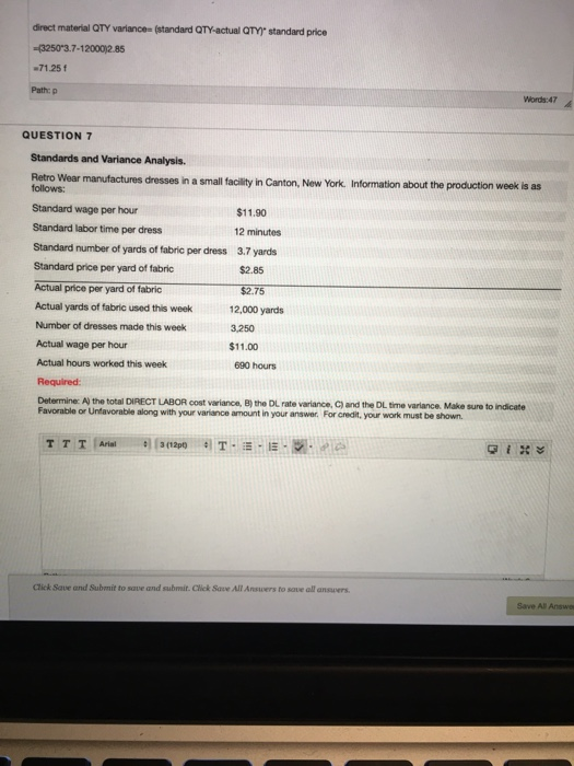 Solved direct material QTY variance (standard QTY-actual | Chegg.com