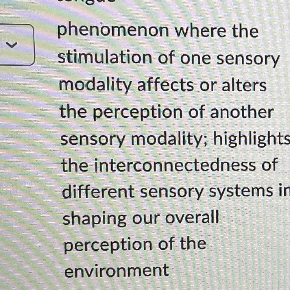 Solved phenomenon where thestimulation of one | Chegg.com
