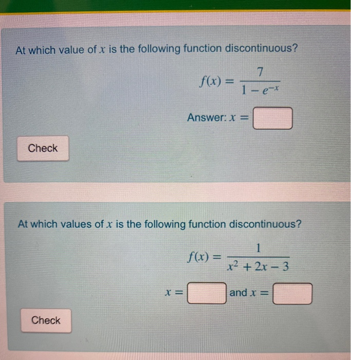 Solved At which value of x is the following function | Chegg.com