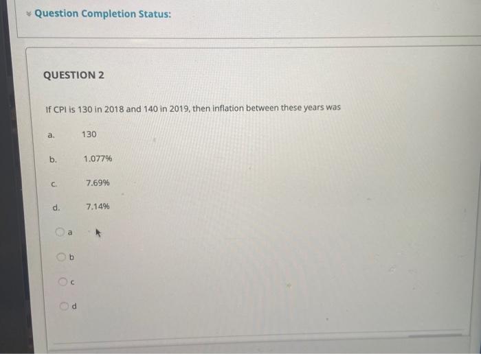 Solved Question Completion Status: QUESTION 2 if CPL is 130 | Chegg.com