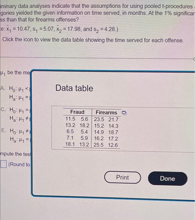 Solved Preliminary data analyses indicate that the | Chegg.com