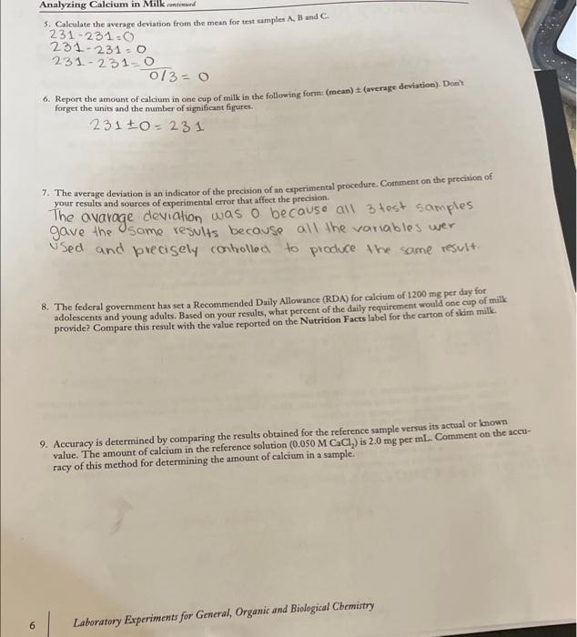Solved 5. Calculate the average deviation from the mean for | Chegg.com