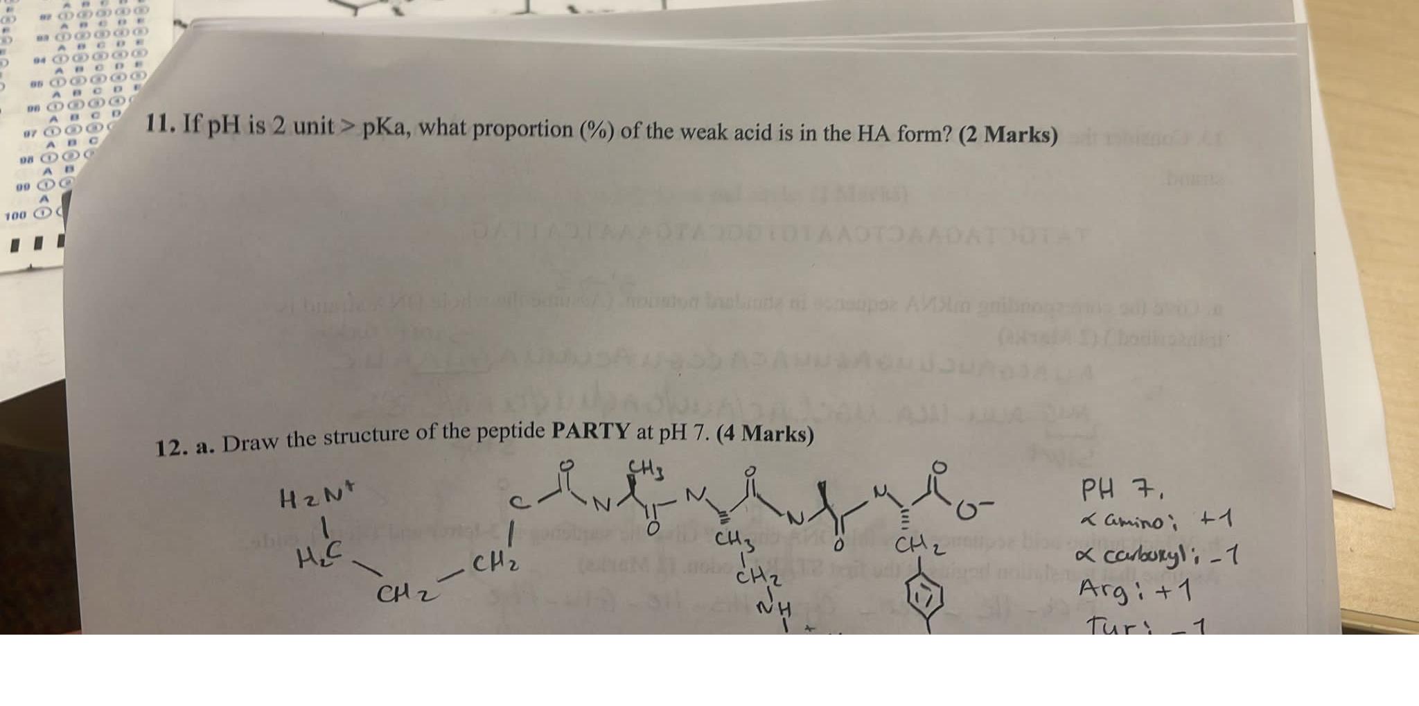 Solved a. ﻿Praw the structure of the peptide PARTY at pH | Chegg.com