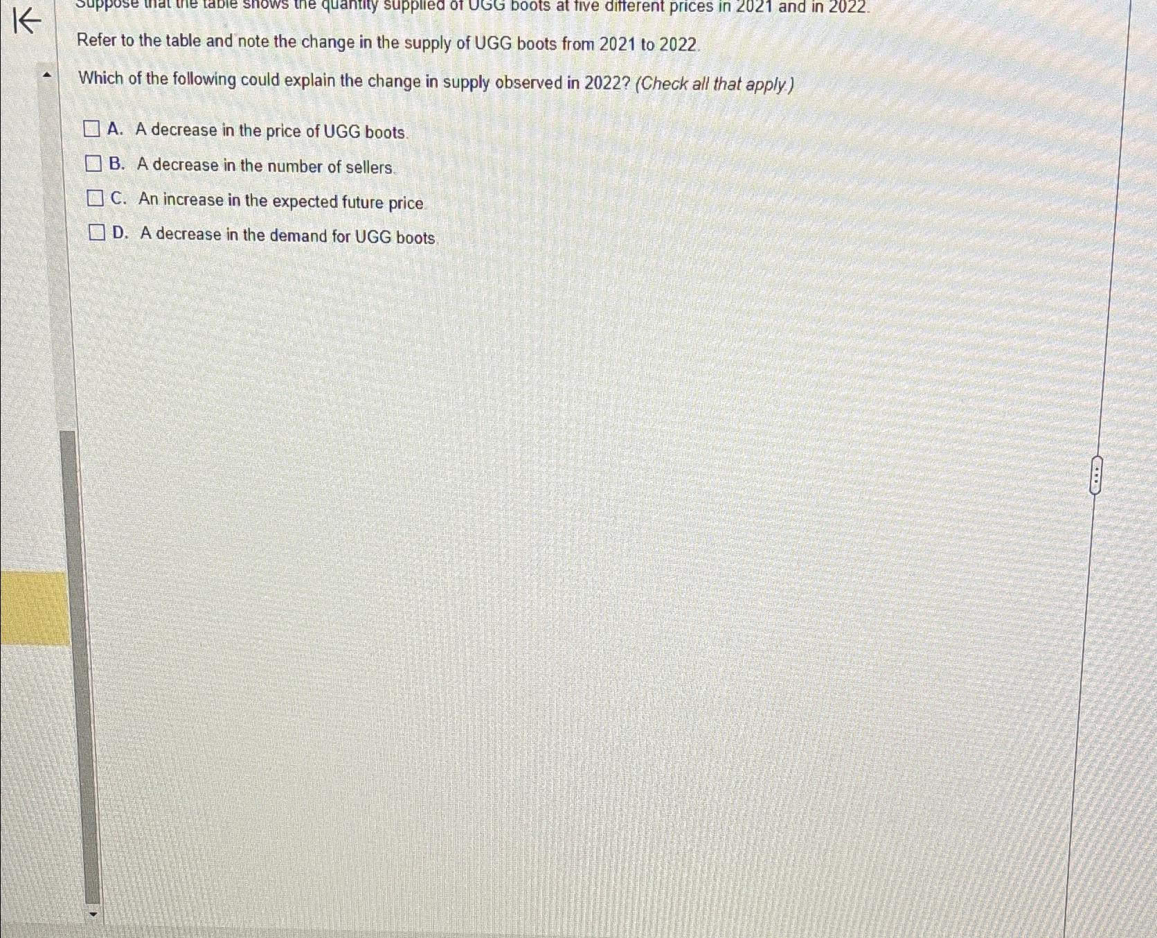 Solved Refer to the table and note the change in the supply | Chegg.com