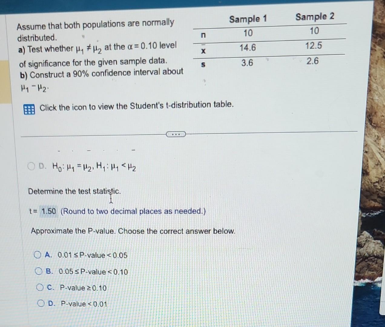 Solved Assume that both populations are normally | Chegg.com