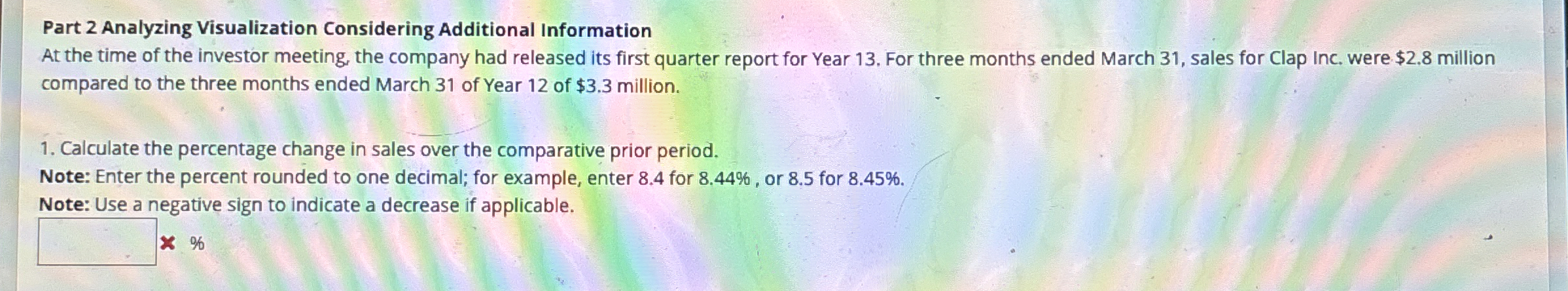Solved Part 2 ﻿Analyzing Visualization Considering | Chegg.com
