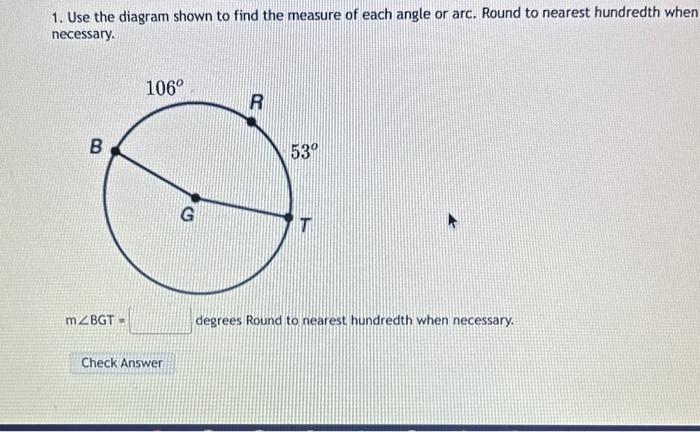 Solved 1. Use the diagram shown to find the measure of each | Chegg.com
