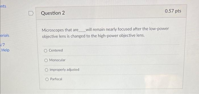 Solved will remain nearly focused after the low-power | Chegg.com