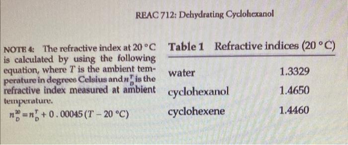 Solved 5. (a) Calculate the refractive index of your product | Chegg.com