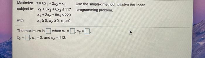 Solved Maximize z=6X1 + 2x2 + x3 Use the simplex method to | Chegg.com
