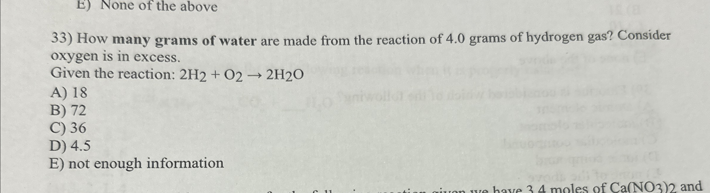 Solved How many grams of water are made from the reaction of | Chegg.com