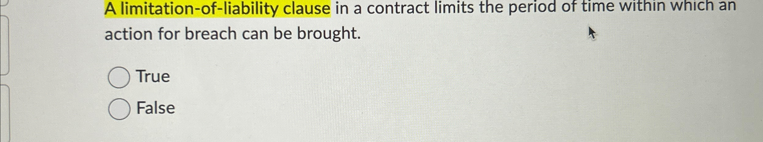 Solved A limitation-of-liability clause in a contract limits | Chegg.com